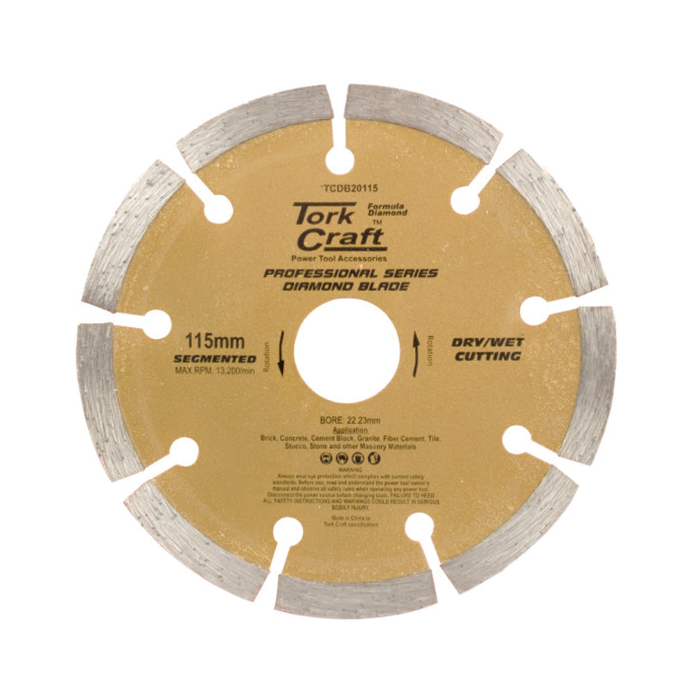 TORK CRAFT DIAMOND BLADE 115MM SEGMENTED PROFESIONAL - Cosmo Group
