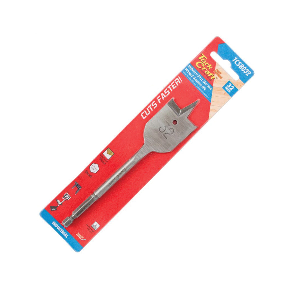 TORK CRAFT SPADE BIT PRO SERIES 32MM X 150MM - Cosmo Group
