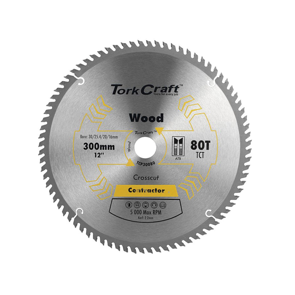 TORK CRAFT BLADE CONTRACTOR 300 X 80T 30/1/20/16 CIRCULAR SAW TCT ...