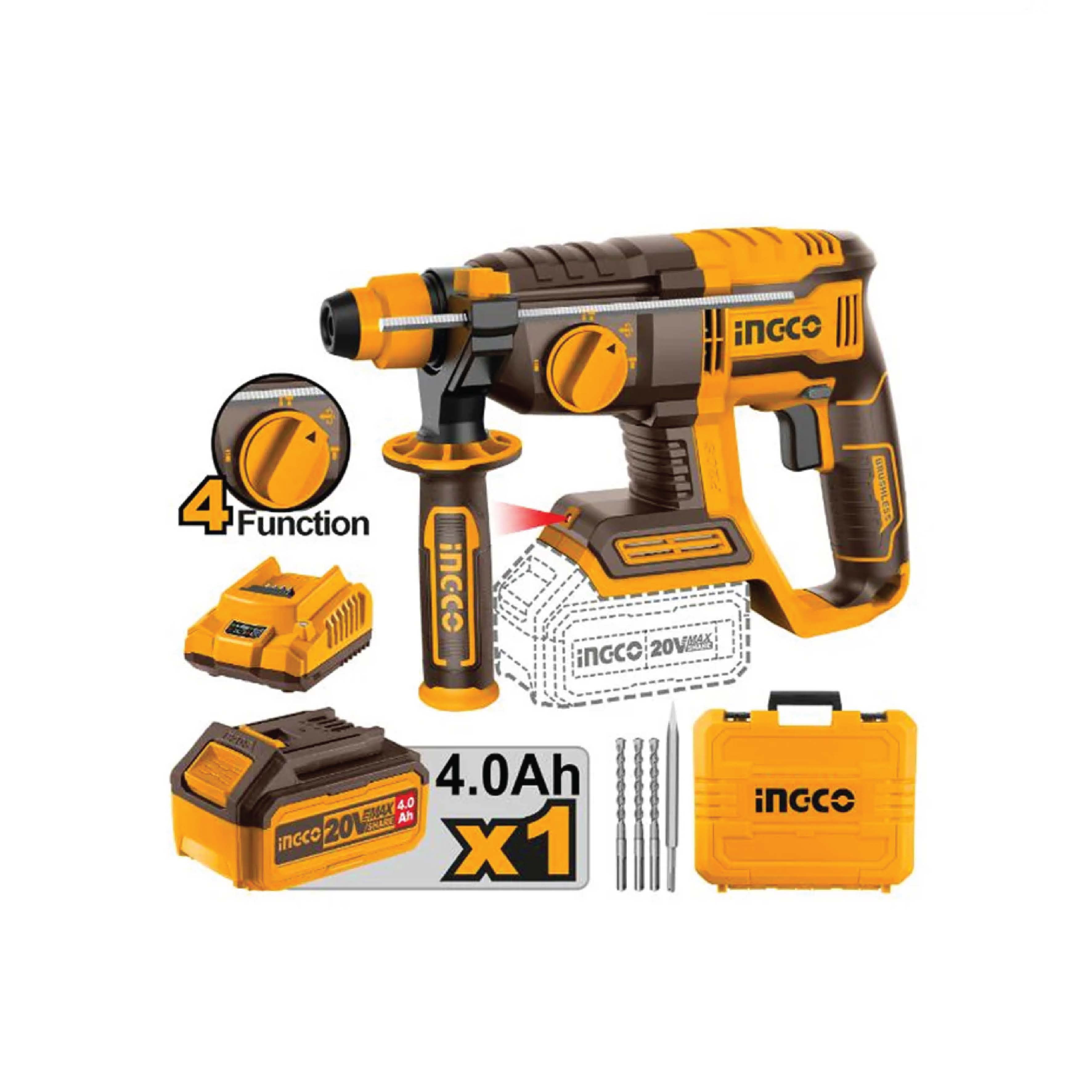 INGCO CORDLESS ROTARY DRILL BRUSHLESS 20V KIT INCL BATT AND CHA - Cosmo ...